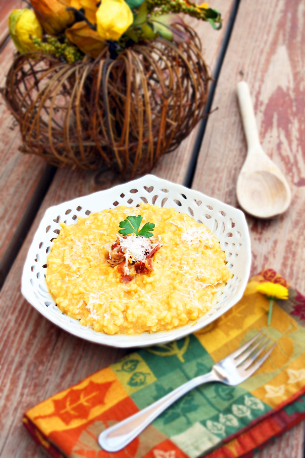 Creamy Pumpkin Risotto with Bacon and Parmesan – The Comfort of Cooking