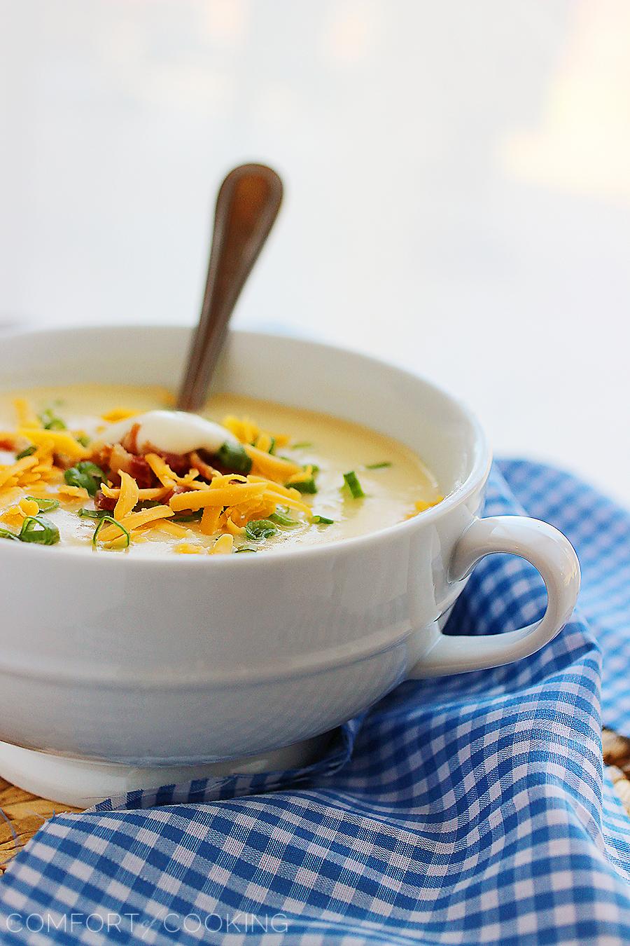 Loaded Baked Potato Cheddar Soup – The Comfort of Cooking