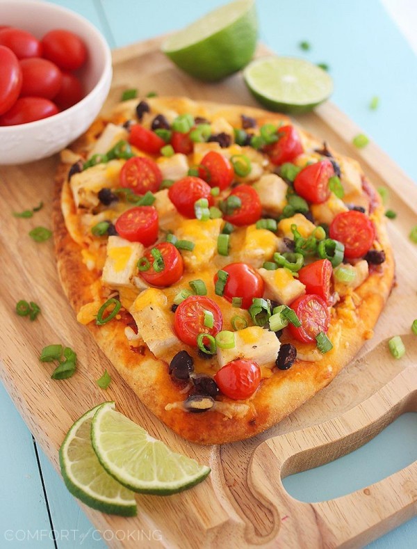 Tex-Mex Chicken Taco Flatbread – The Comfort of Cooking