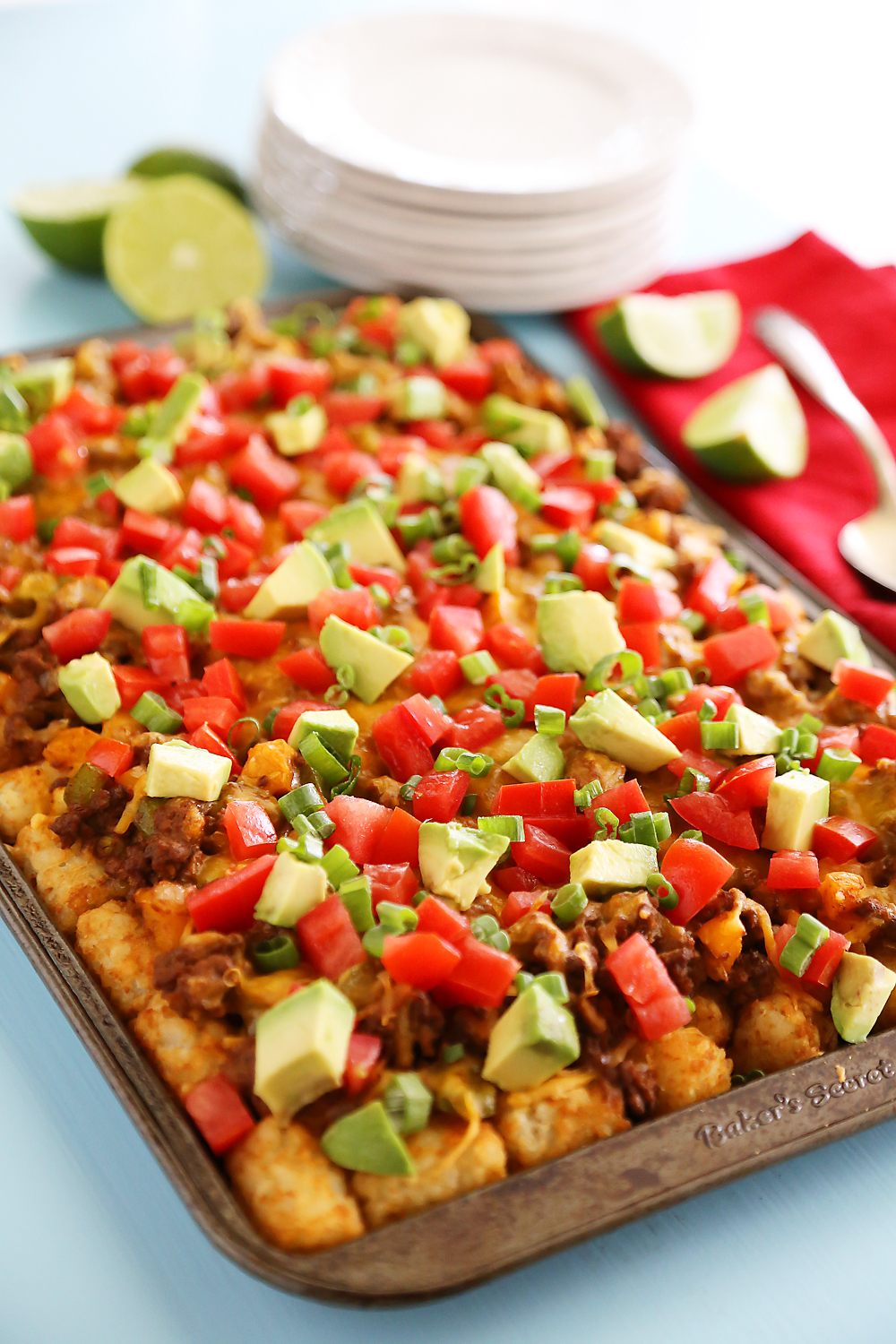 Cheesy Loaded Nacho Tater Tots - The Comfort of Cooking