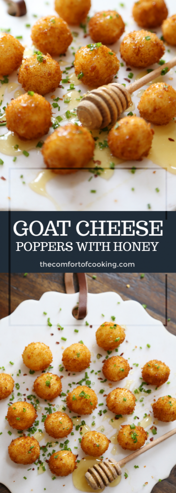 Crispy Goat Cheese Poppers with Honey - The Comfort of Cooking
