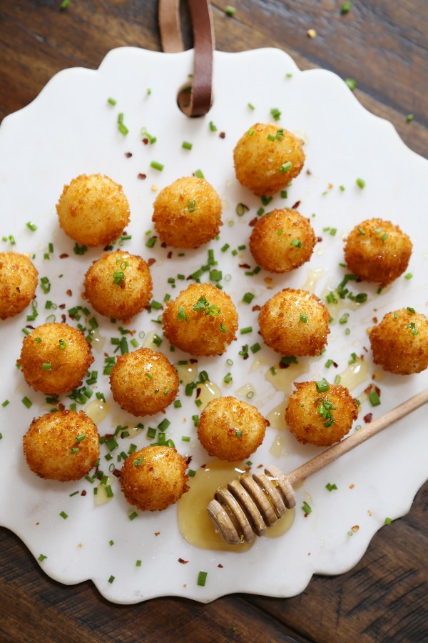 Crispy Goat Cheese Poppers with Honey - The Comfort of Cooking