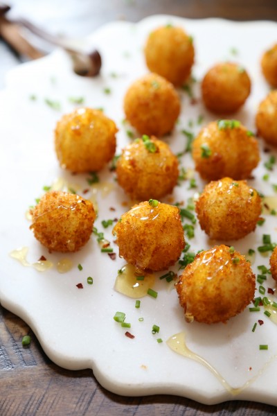 Crispy Goat Cheese Poppers with Honey - The Comfort of Cooking