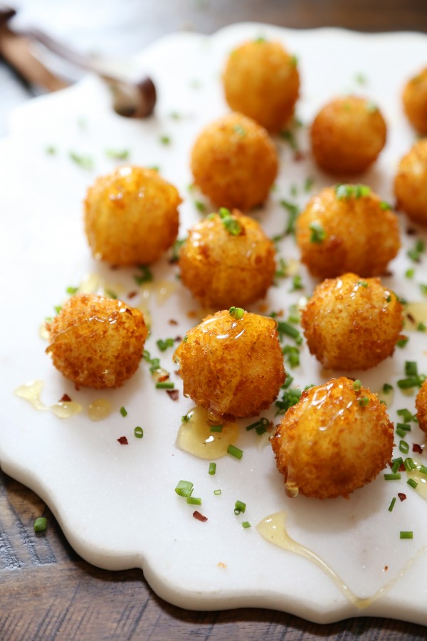 Crispy Goat Cheese Poppers with Honey - The Comfort of Cooking