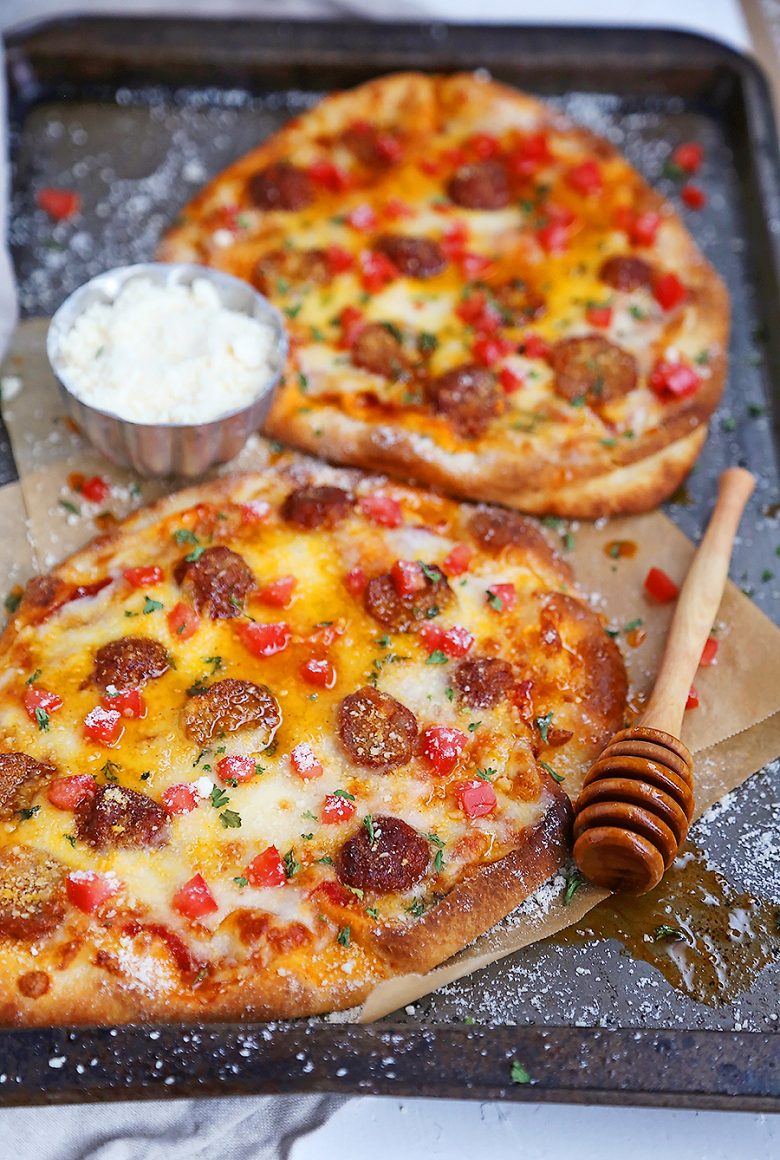 Meatball Flatbread Pizzas – The Comfort of Cooking