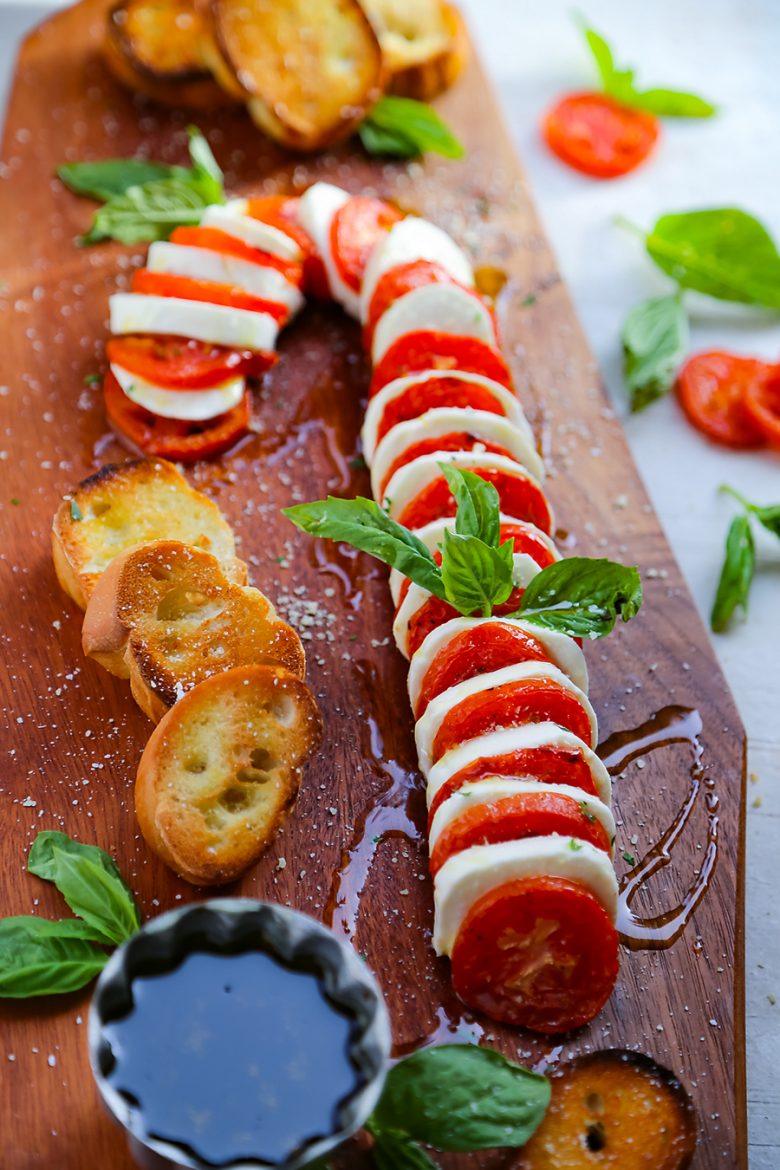 Candy Cane Caprese Board - The Comfort of Cooking