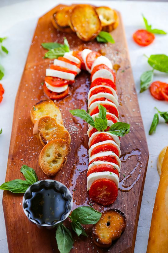 Candy Cane Caprese Board - The Comfort of Cooking