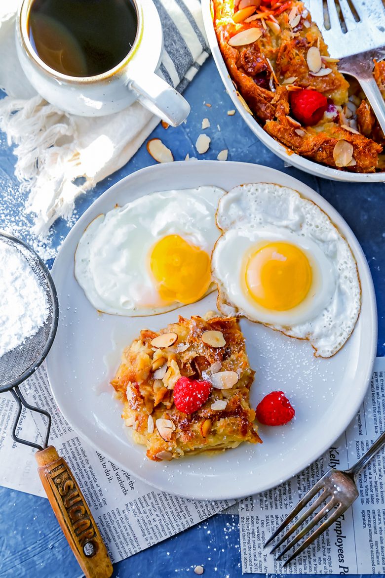Raspberry Croissant Breakfast Bake - The Comfort of Cooking